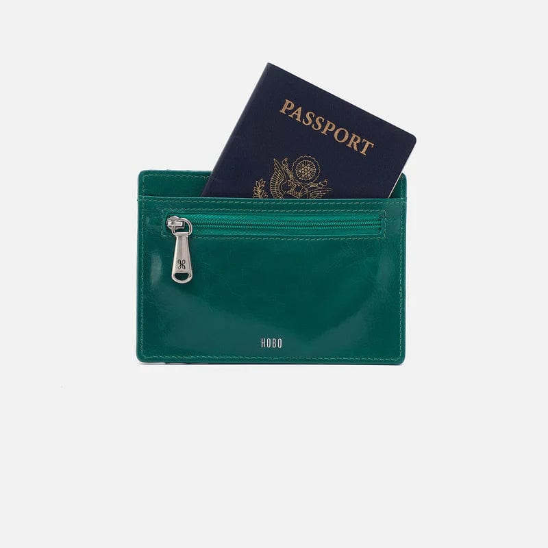 Hobo Euro Slide Card Case- Alpine Green in Polished Leather – Carolina ...