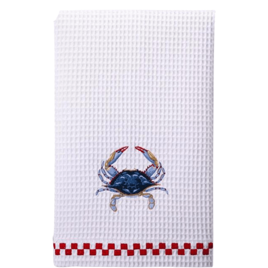 Blue Crab Embroidered Waffle Knit Dish Towel – Carolina Girls